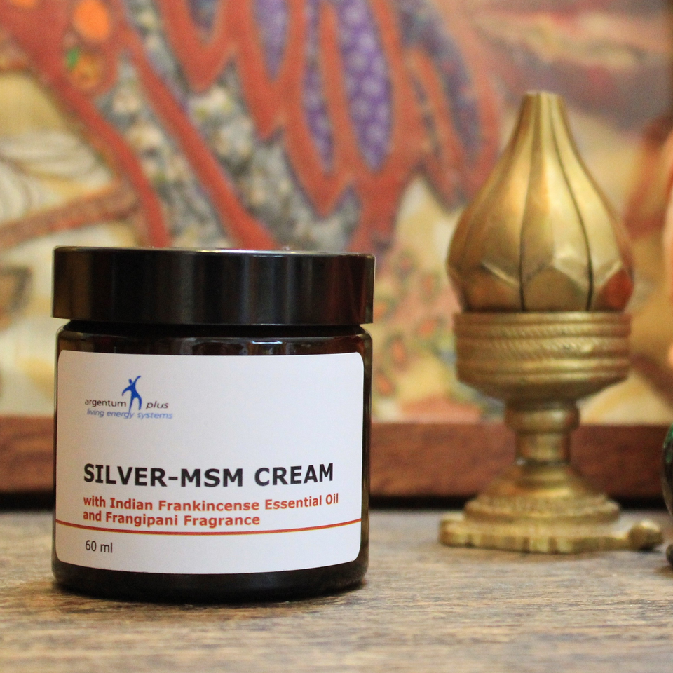 Silver-MSM skin care products including creams, soaps and shower care