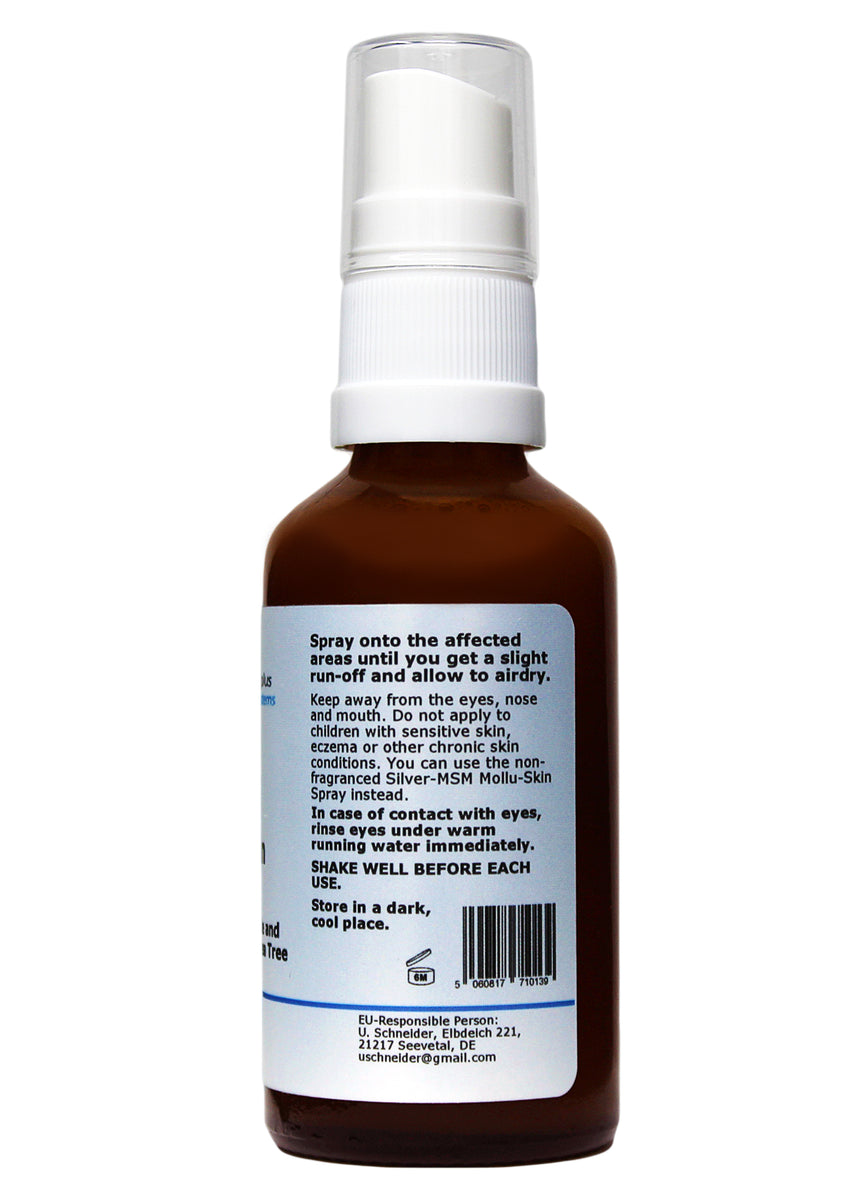 Silver-MSM Mollu-Skin Spray with Lemon Myrtle Essential Oil (3 size op
