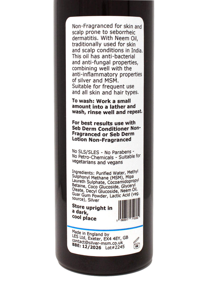 Silver-MSM Seb Derm Shower Gel 2in1 Non-Fragranced | For skin prone to